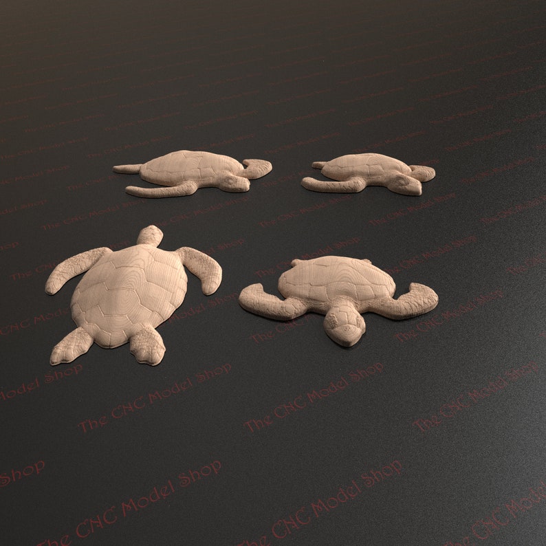 3D Relief STL Files of a Sea Turtle includes 4 Models | Etsy