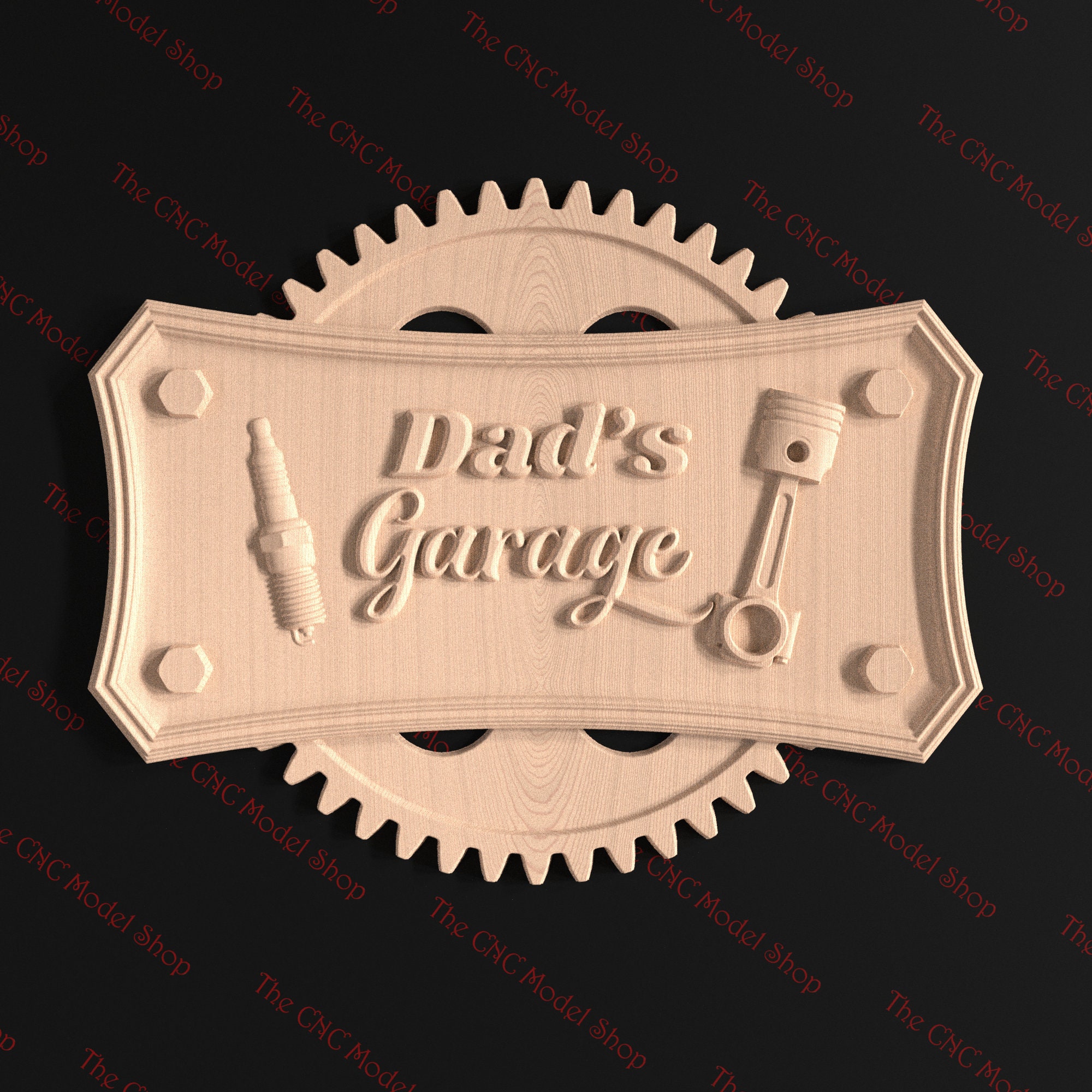 3 Pcs. 3D Relief STL File of a Customizable Dad's Garage - Etsy