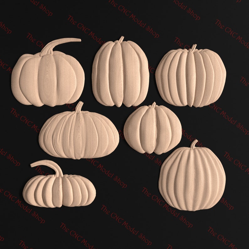 3D Relief STL File Fall Pumpkin Pack 1 for CNC Router Carving - Etsy