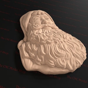 3D Relief STL File of Christmas Holiday Santa Claus for CNC Router ...