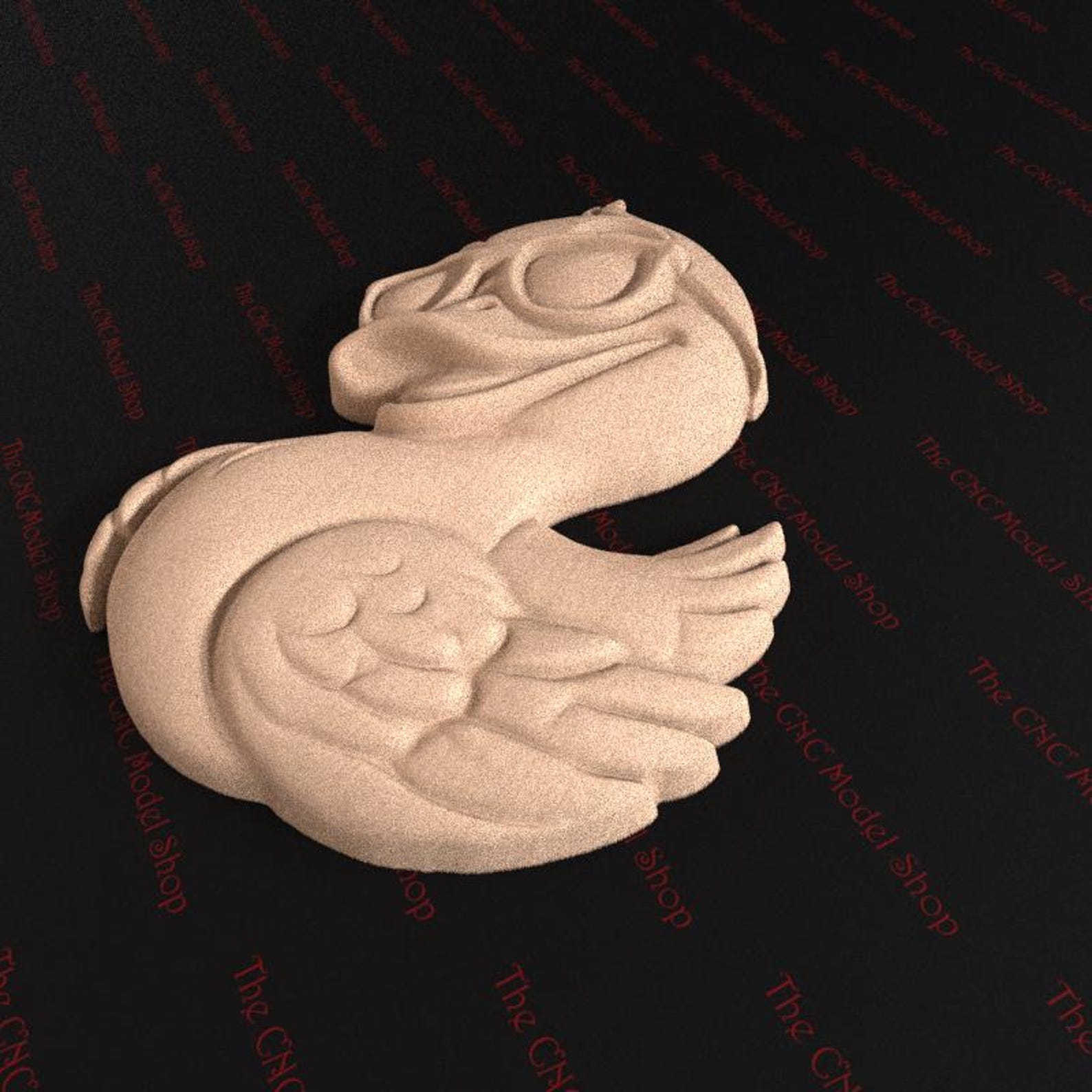 Cool Sunglasses Duck 3D Relief STL File for CNC Router Carving or 3D ...