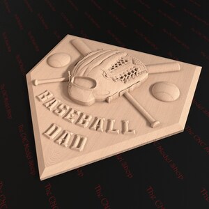 2 Pcs, Baseball Dad Sign, 3d Stl Relief CNC Router File for Cnc Carving ...