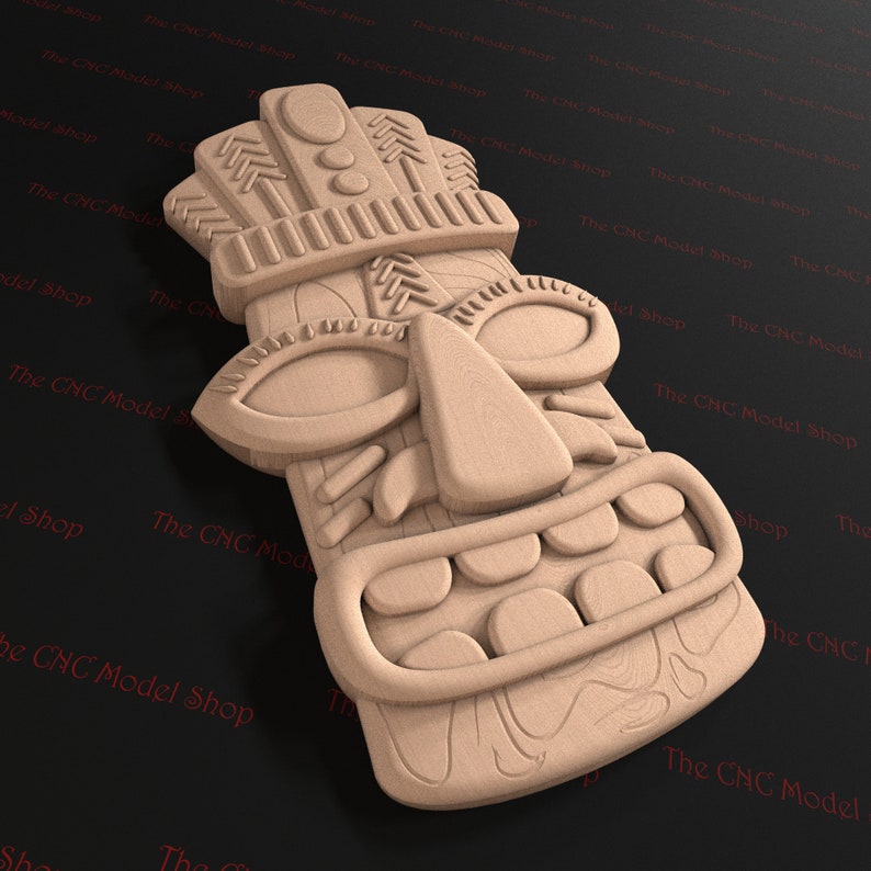 Tiki Mask 1, 3d Stl Relief File for Cnc Router Carving, Engraving or 3D ...