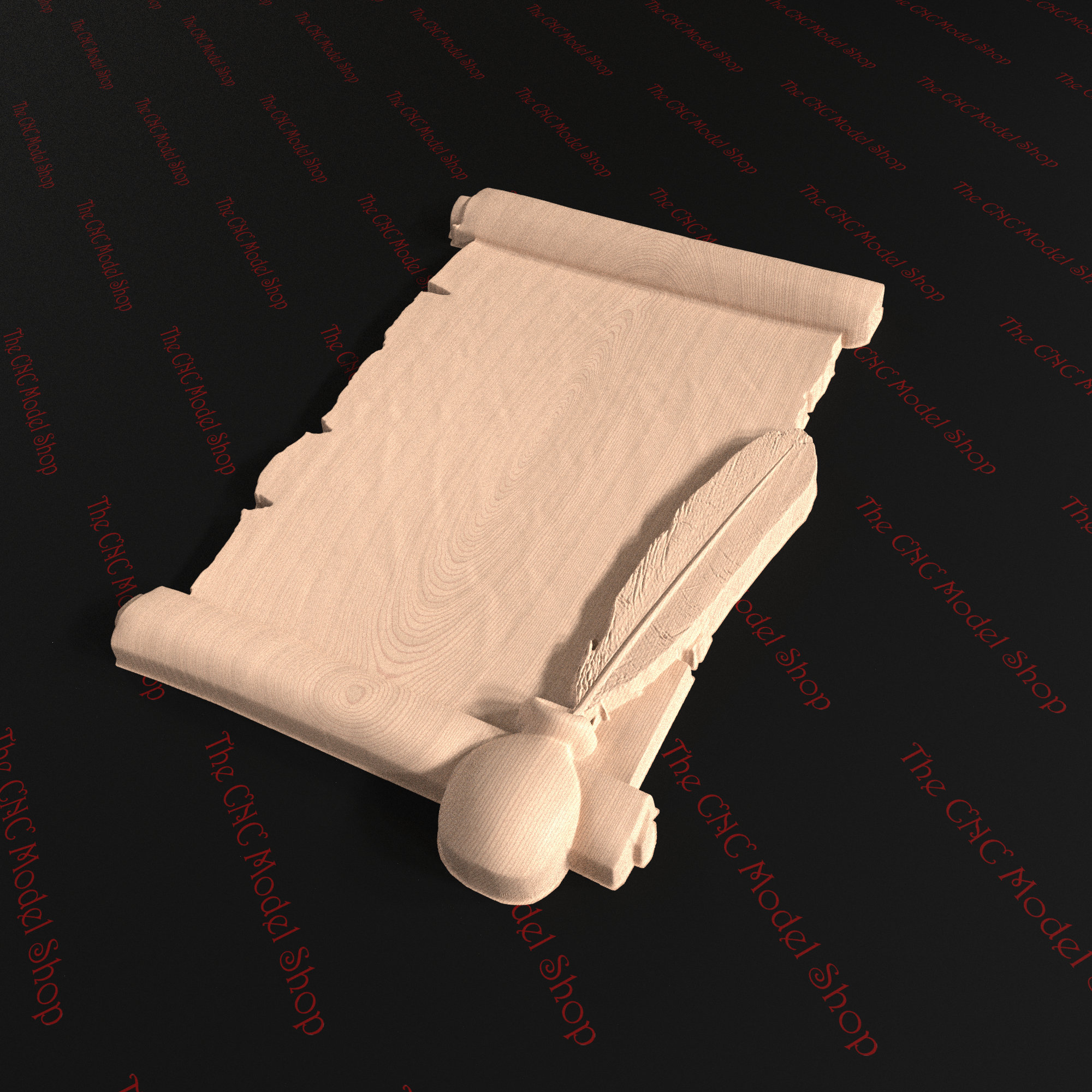 3D Relief STL File of a Old Scroll With Quill and Inkwell for - Etsy