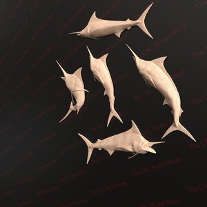 10 Pcs, 3D Relief STL Files of a Marlin - Etsy