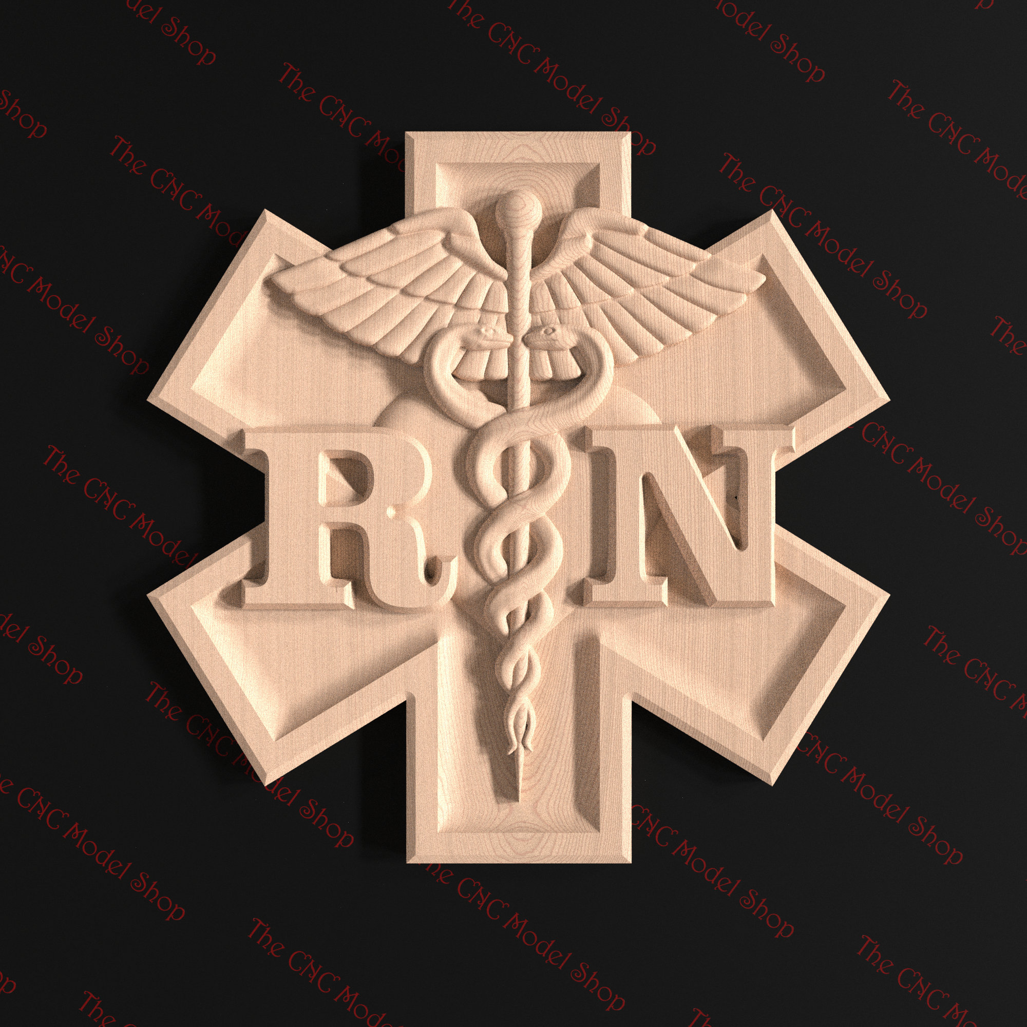 3d Relief STL File of an RN Wall Art Plaque for Cnc Router - Etsy