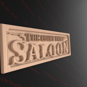The Luck Few Salooon Sign, 3D Relief STL File for CNC Router Carving - Etsy