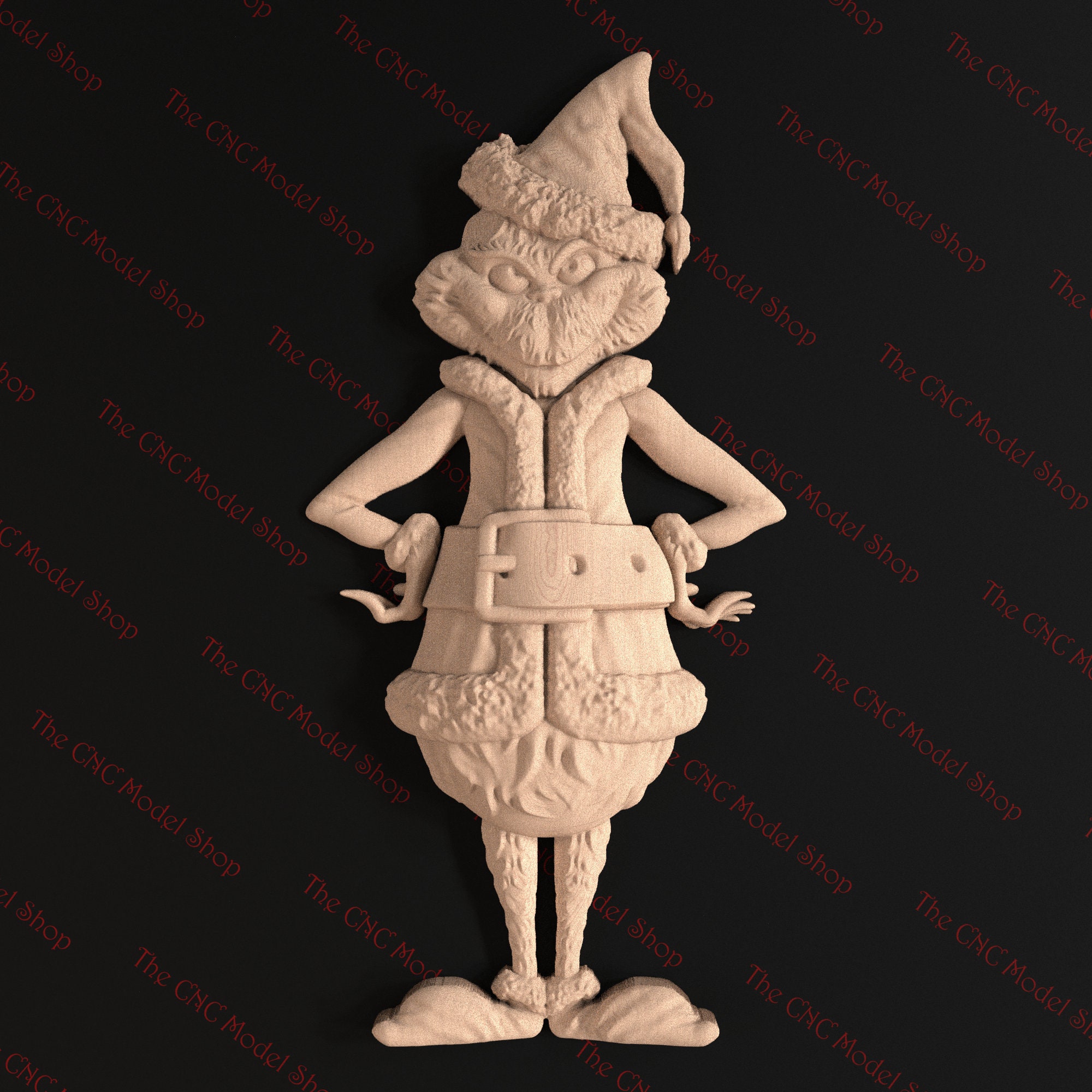 3D STL Relief File of a Holiday Christmas Character for Cnc Carving ...