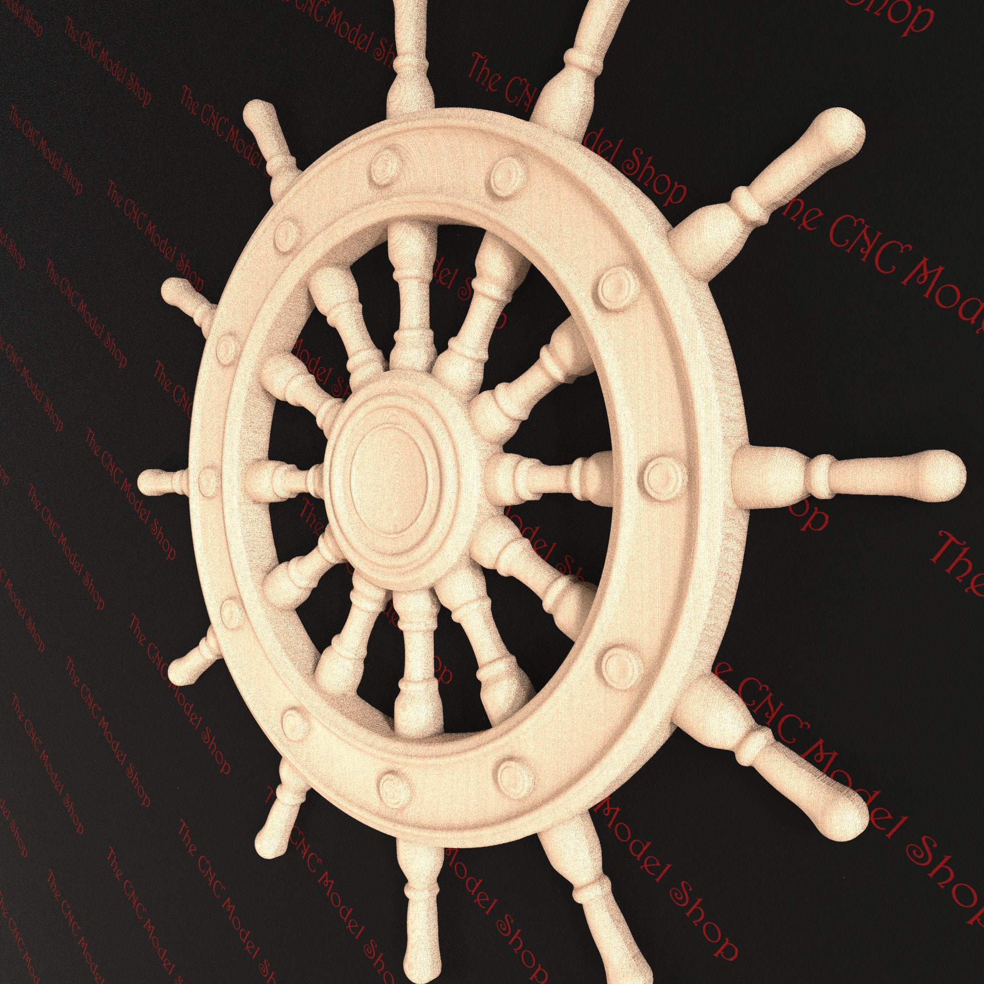 Ship's Wheel 3d .stl Relief File for Cnc Router Carving - Etsy
