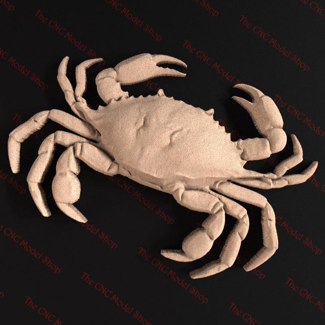 Blue Crab 3D Relief STL File for CNC Router Carving or 3D Resin ...