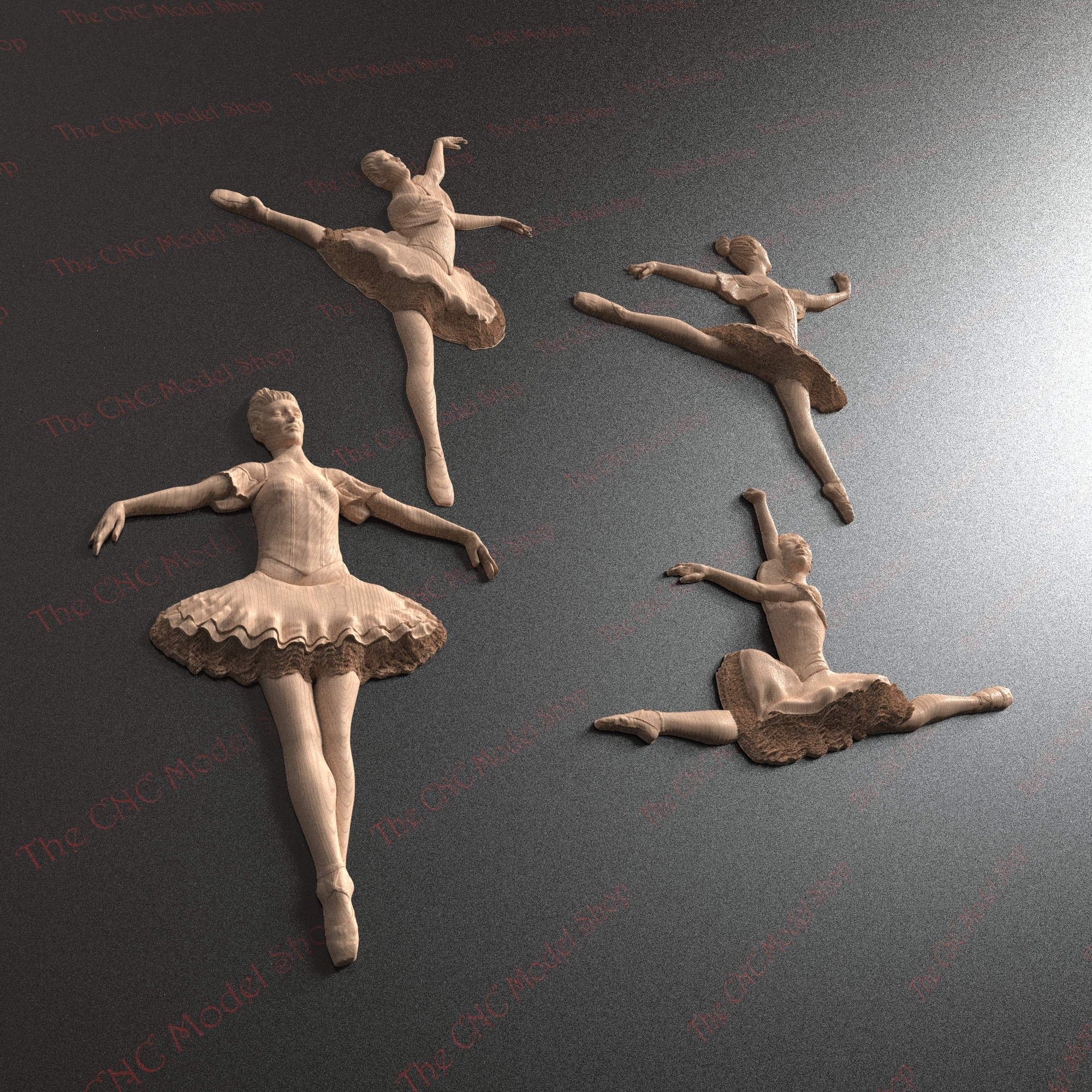 4 Pcs 3D Relief STL Files of a Ballerina Pack 1 - Etsy