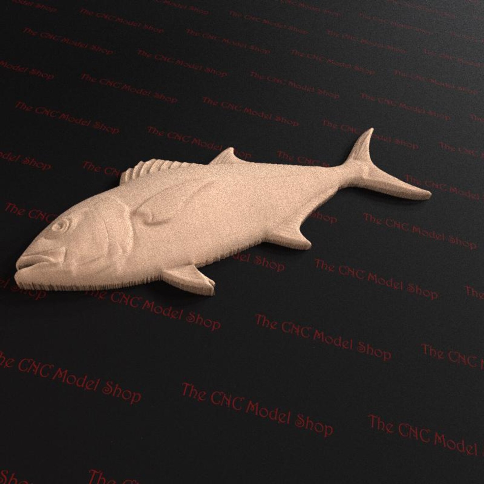 Amberjack Fish 3D Relief STL File for CNC Router Carving or 3D Resin ...