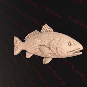 Realistic Redfish 3D Relief STL File for CNC Router Carving or 3D Resin ...