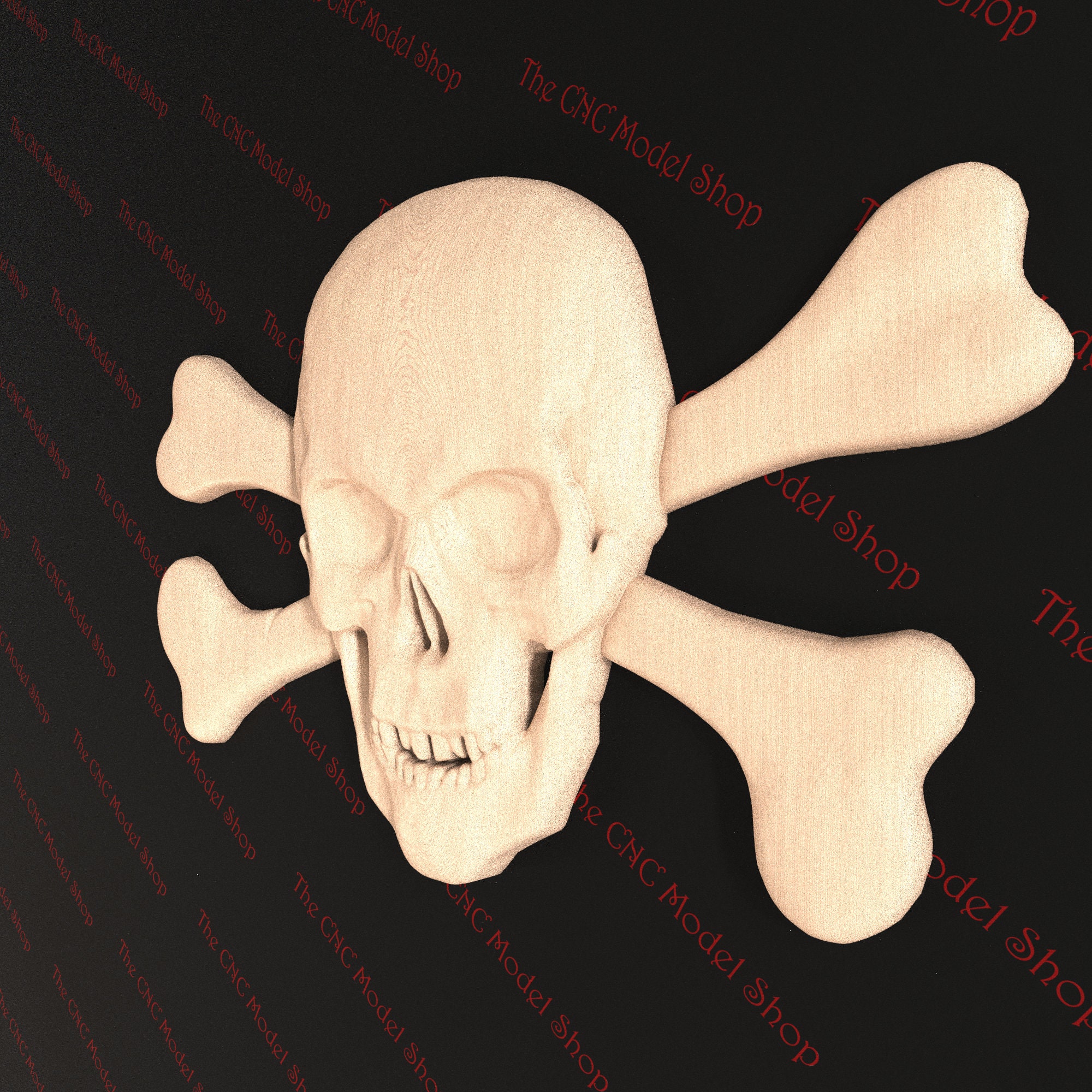 Skull and Bones, 3d Stl Relief File for Cnc Router Carving, Engraving ...