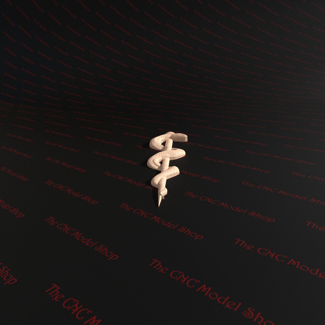 3D Relief STL File of the Rod of Asclepius Symbol for CNC - Etsy