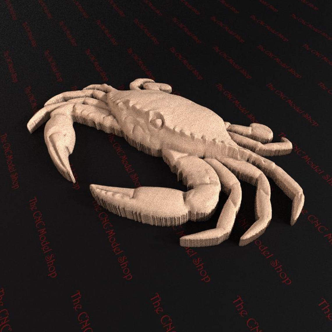 Crab 3D Relief STL File for CNC Router Carving or 3D Resin Printing ...