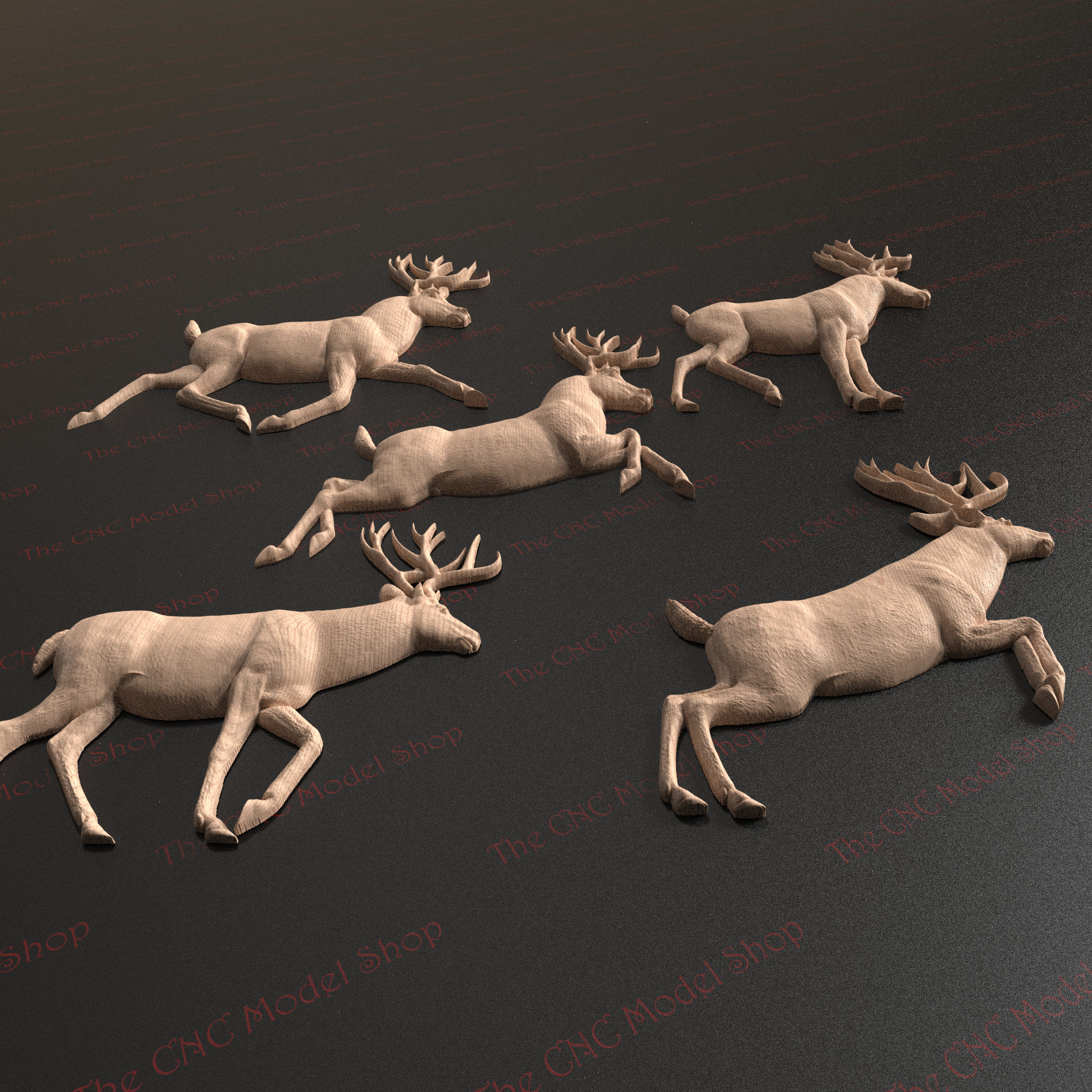 5 Pcs, 3D Relief STL Files of a Deer (deer Pack 3) for CNC Carving - Etsy