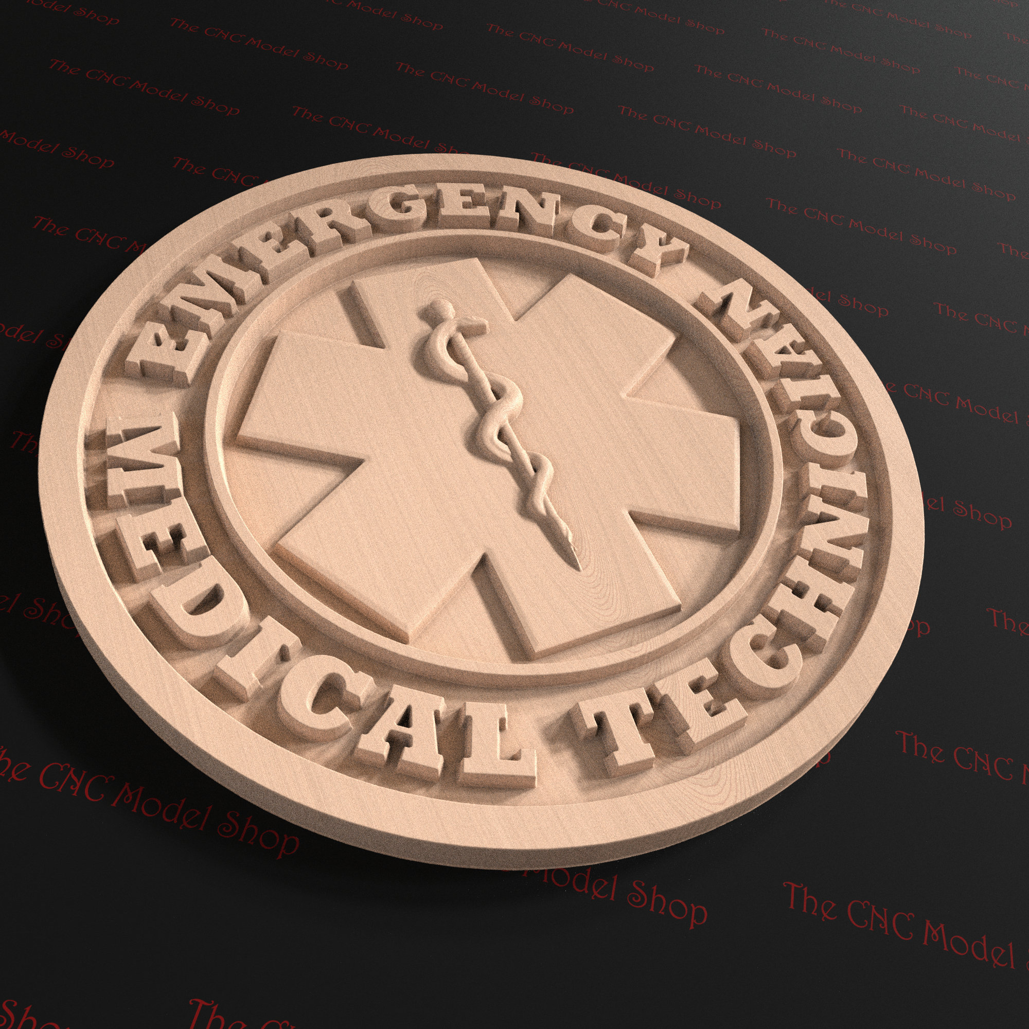EMT Sign 3d .stl Relief CNC Router File for Cnc Carving - Etsy