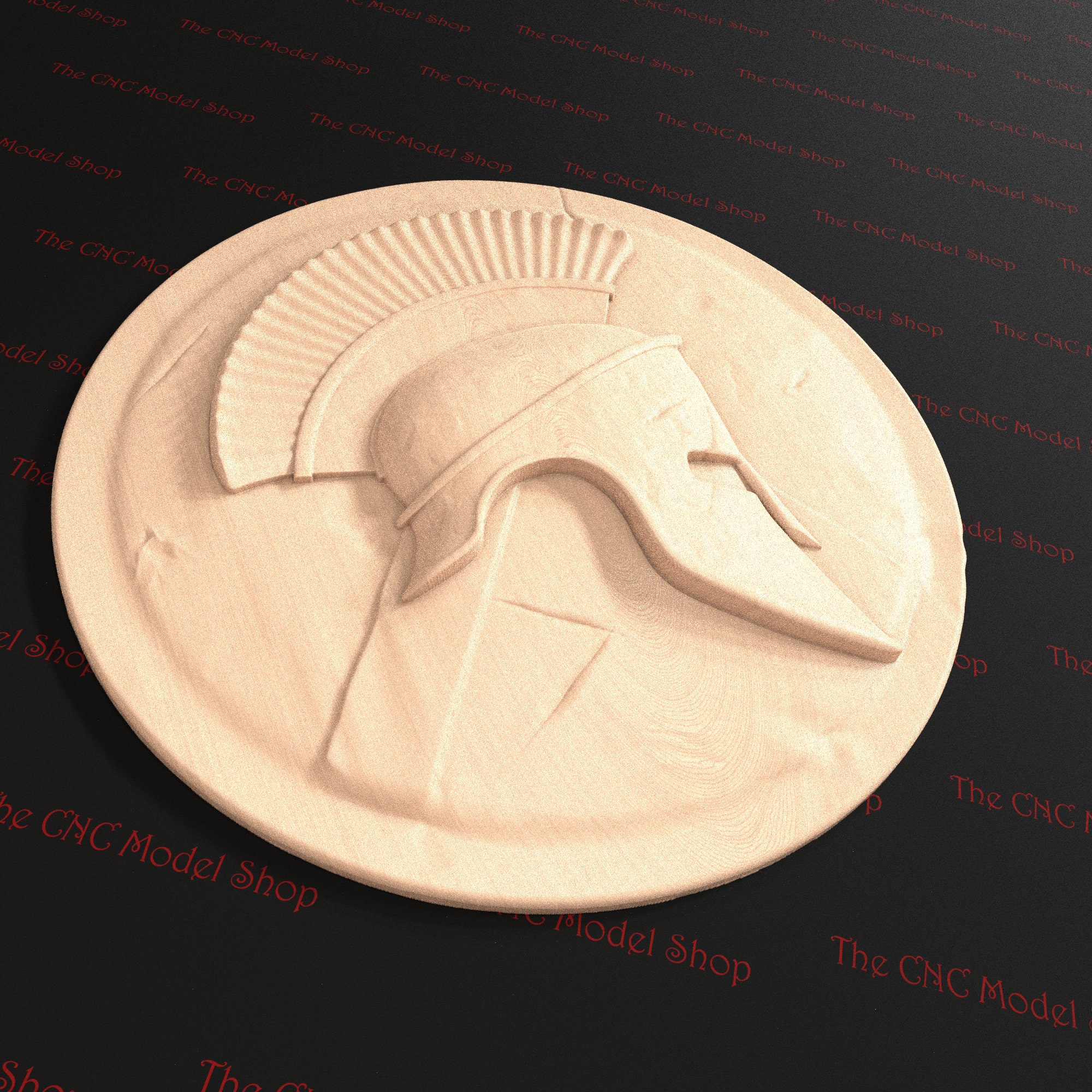 Spartan Helmet on Shield Wall Art, 3d Stl Relief File for Cnc Router ...