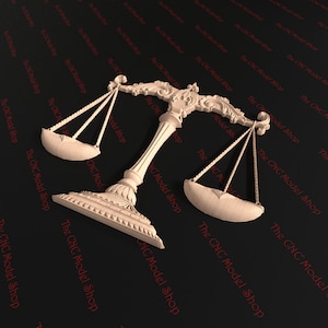2 Pcs. 3D Relief STL Files of Scales of Justice for CNC Router Carving ...