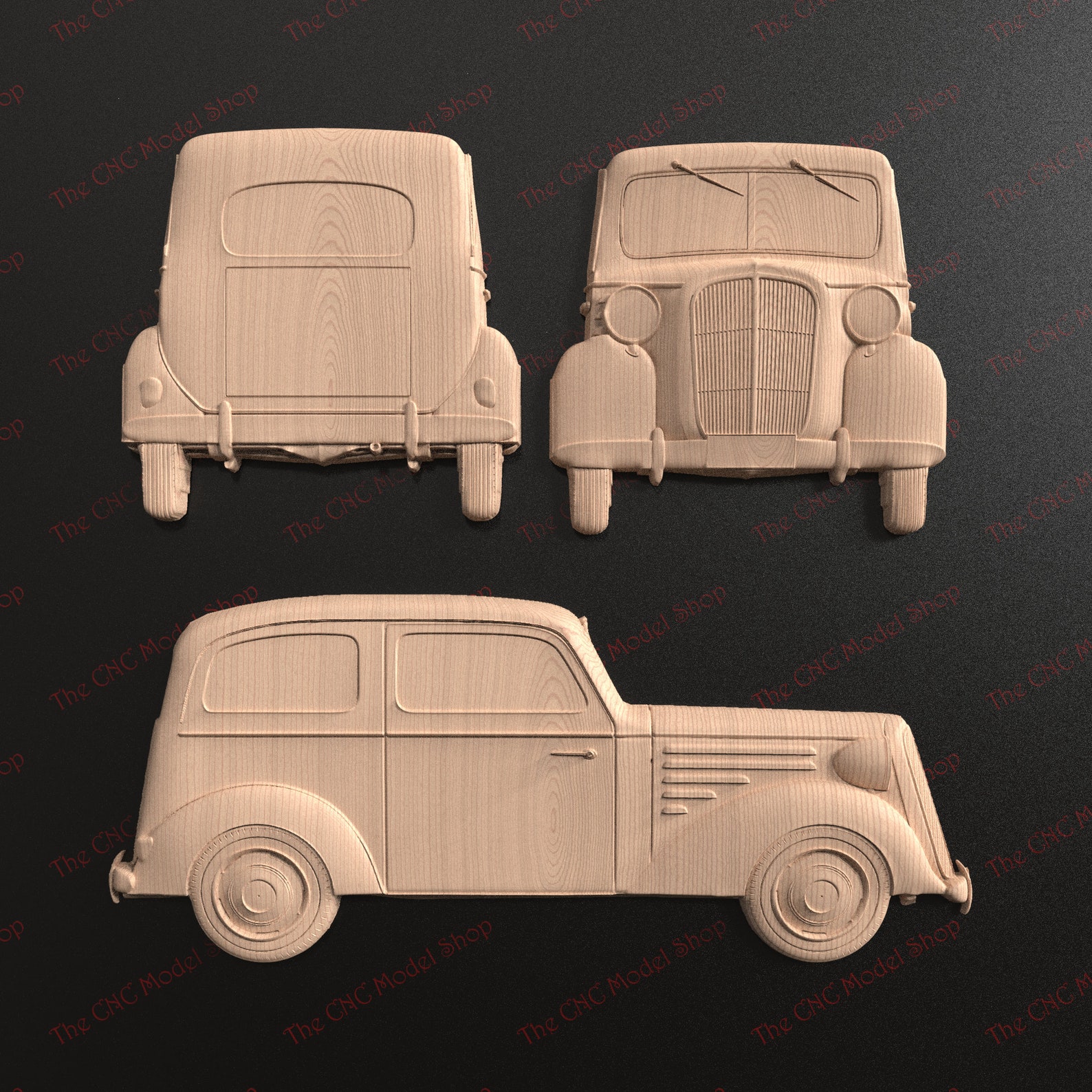 4 Pcs, 3D STL Files of a 1930's Car for Cnc Carving - Etsy