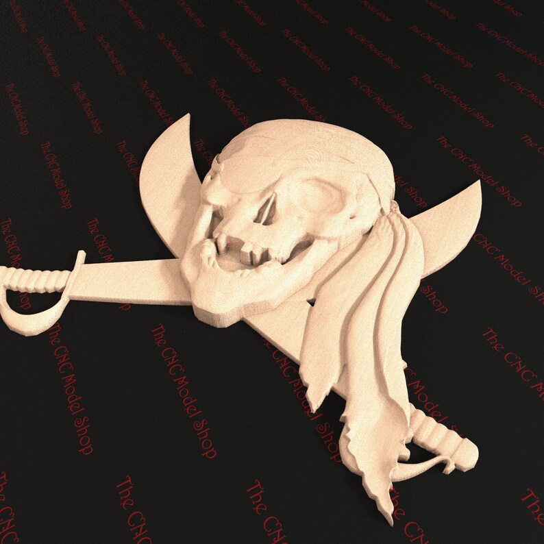 Pirate Skull and Swords 3d Stl Relief File for Cnc Router - Etsy