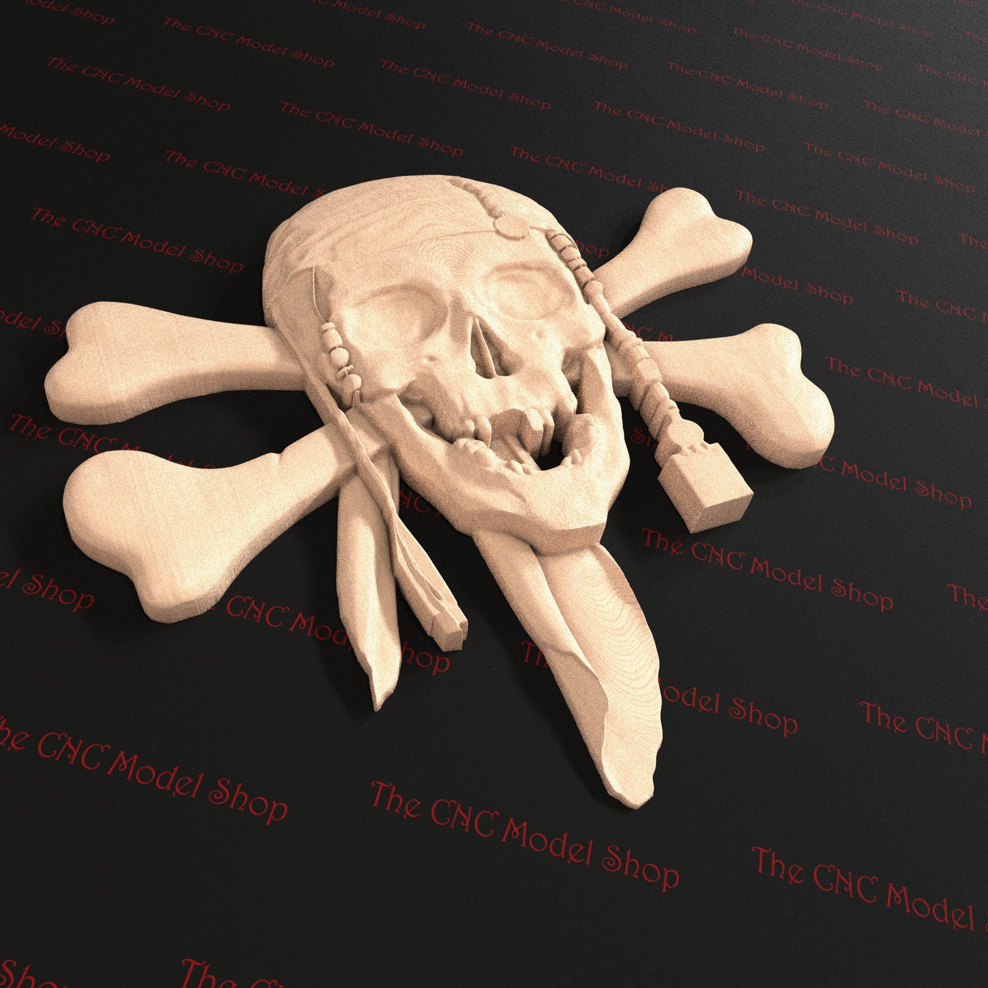 Pirate Skull and Bones 3d Stl Relief File for Cnc Router - Etsy