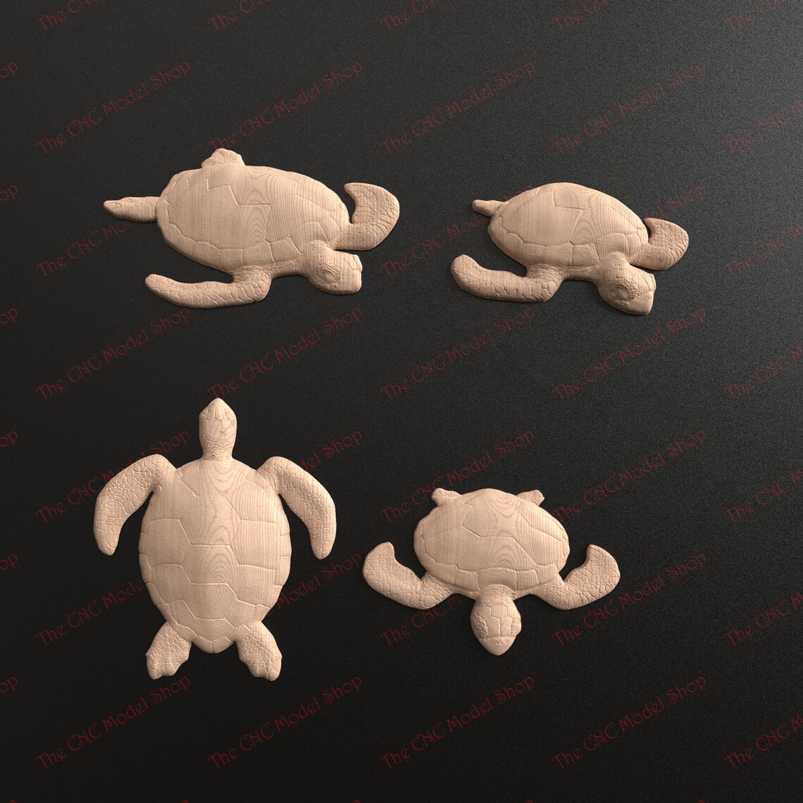 3D Relief STL Files of a Sea Turtle includes 4 Models | Etsy