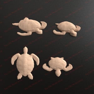 3D Relief STL Files of a Sea Turtle includes 4 Models | Etsy