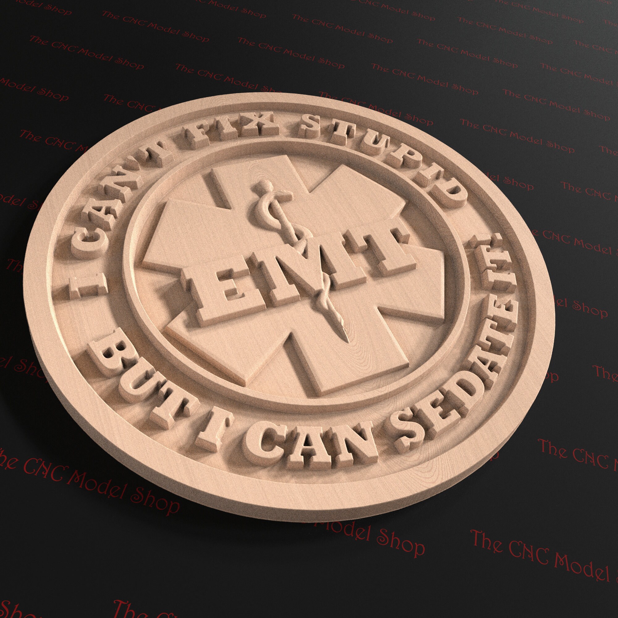 EMT Sign Can't Fix... 3d .stl Relief CNC Router File for - Etsy