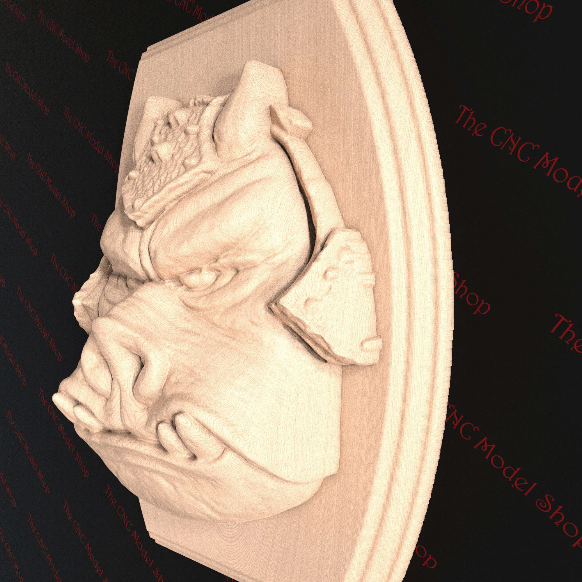 SW Heads-gamorrean 3d Relief STL File for Cnc Router Carving - Etsy