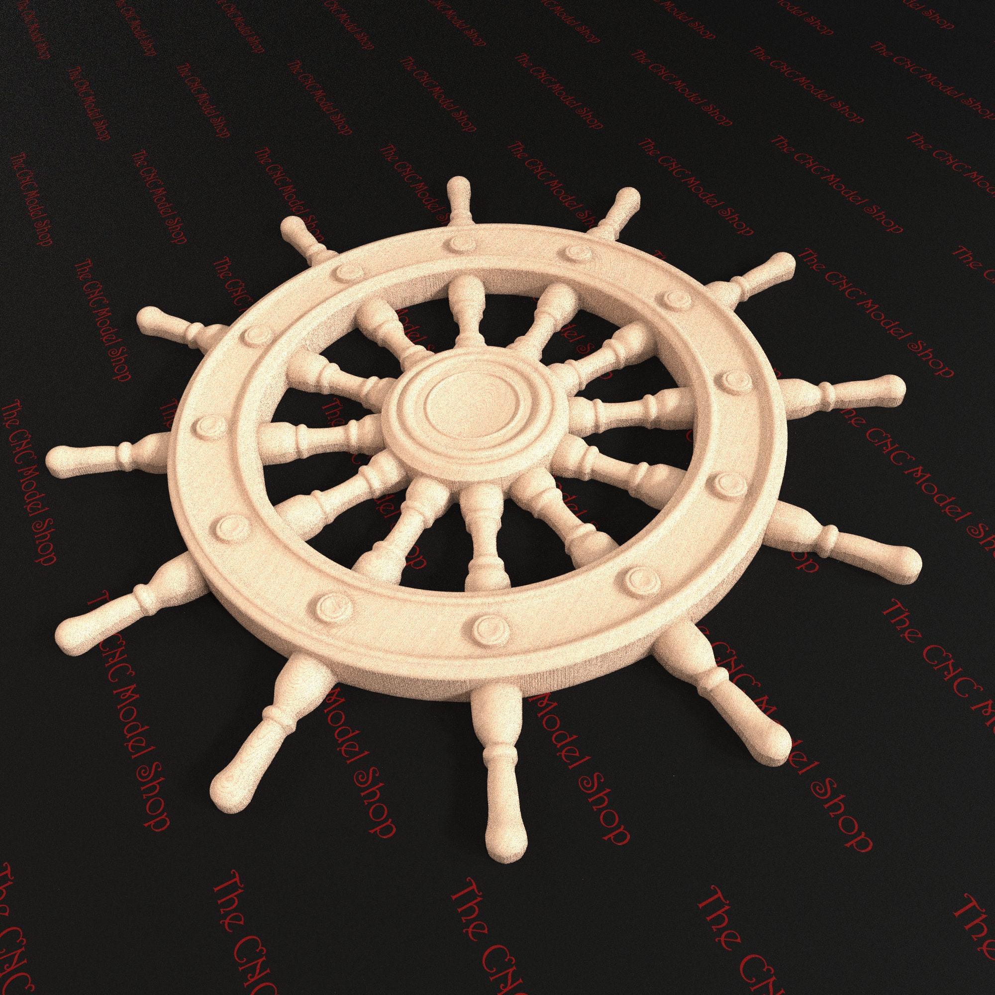 Ship's Wheel 3d .stl Relief File for Cnc Router Carving - Etsy