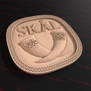 Skål Viking Drinking Horns 3D Relief STL File for CNC Router Carving or ...