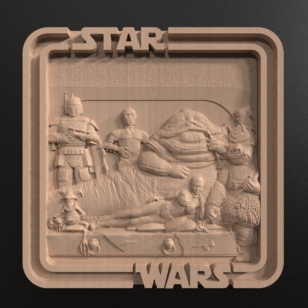 3D STL File of Scene in Jabba's Palace in Star Wars Frame for CNC ...
