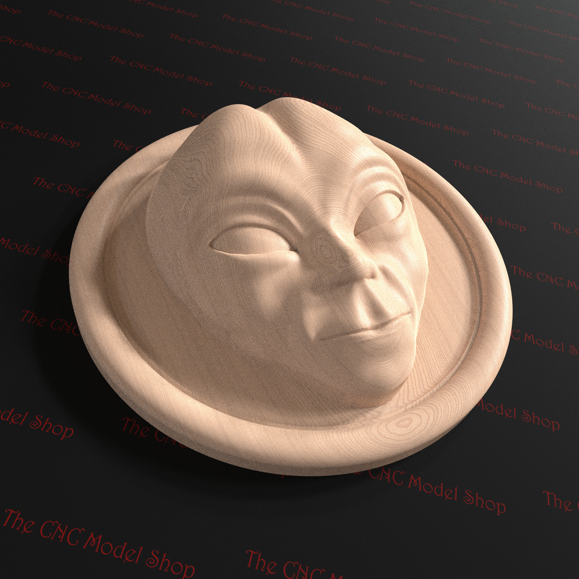 3 Pcs 3D Relief STL File of an Alien Head Wall Mount for CNC - Etsy