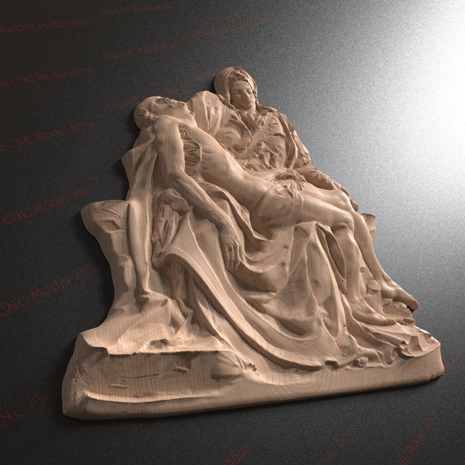 3D Relief STL File of Michelangelo's La Pieta for CNC Relief Carving - Etsy