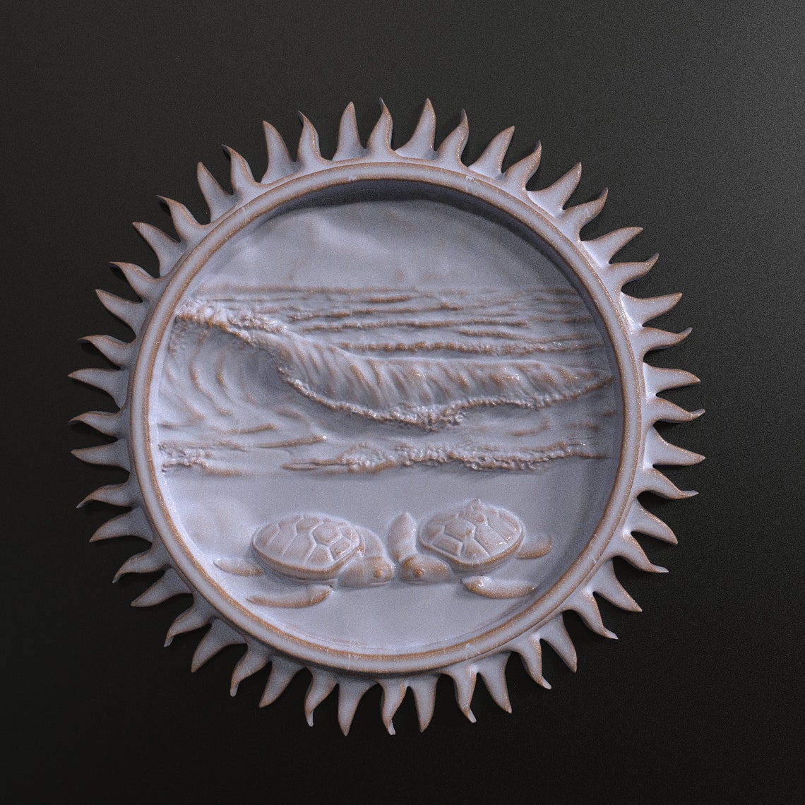 3D STL File of Two Sea Turtles in the Sun for CNC Relief Carving or 3D ...