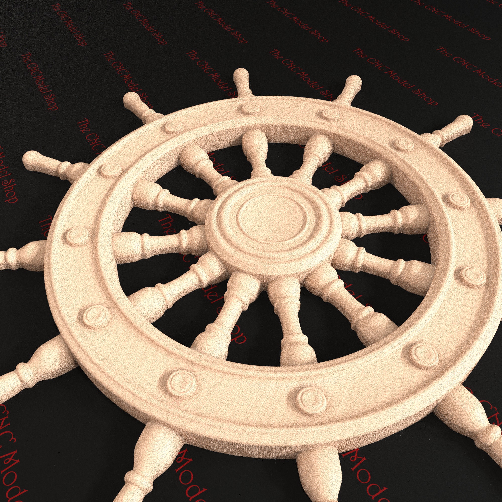 Ship's Wheel, 3d .stl Relief File for Cnc Router Carving, Engraving or ...