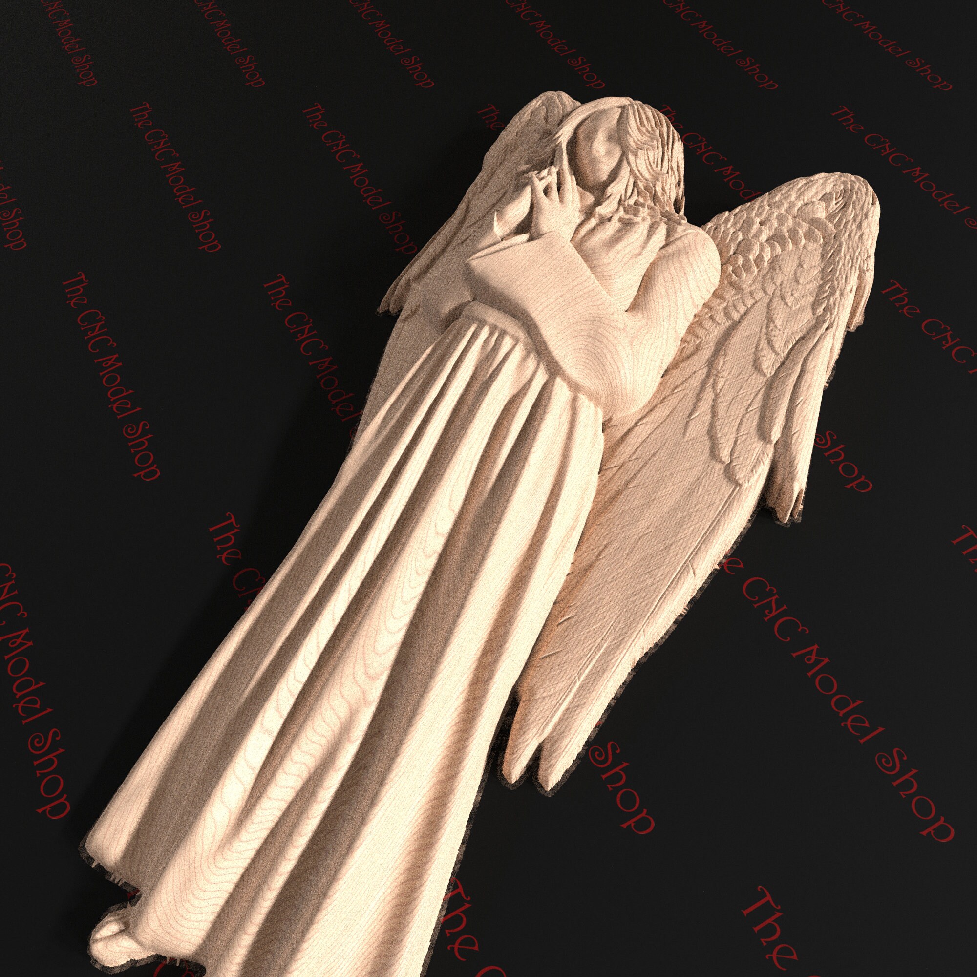 2 Pcs 3D Relief STL Files of a Praying Angel for CNC Carving - Etsy