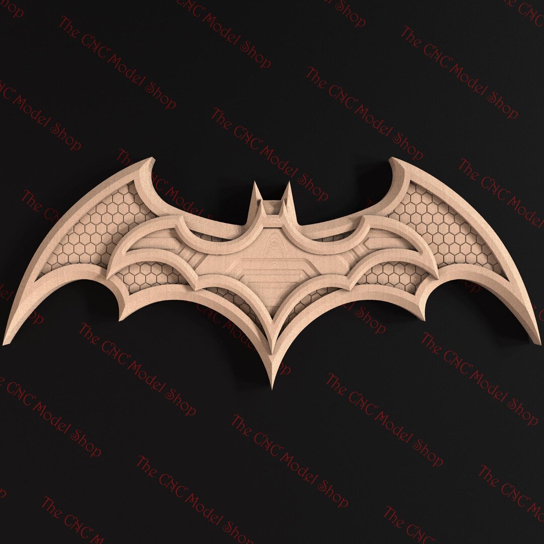 Bat Logo, Emblem, 3d STL Relief File for CNC Router Carving, Engraving ...