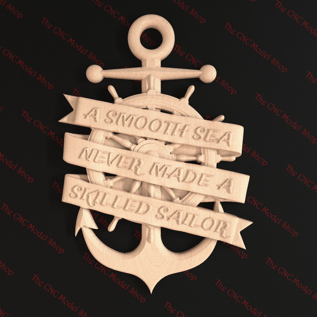 Nautical Sign: A Smooth Sea..., 3d .stl Relief CNC Router File for Cnc ...