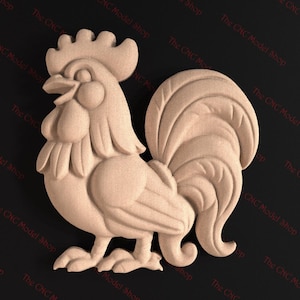 Rooster 3D STL Relief File for CNC Router Carving or 3D Resin Printing ...