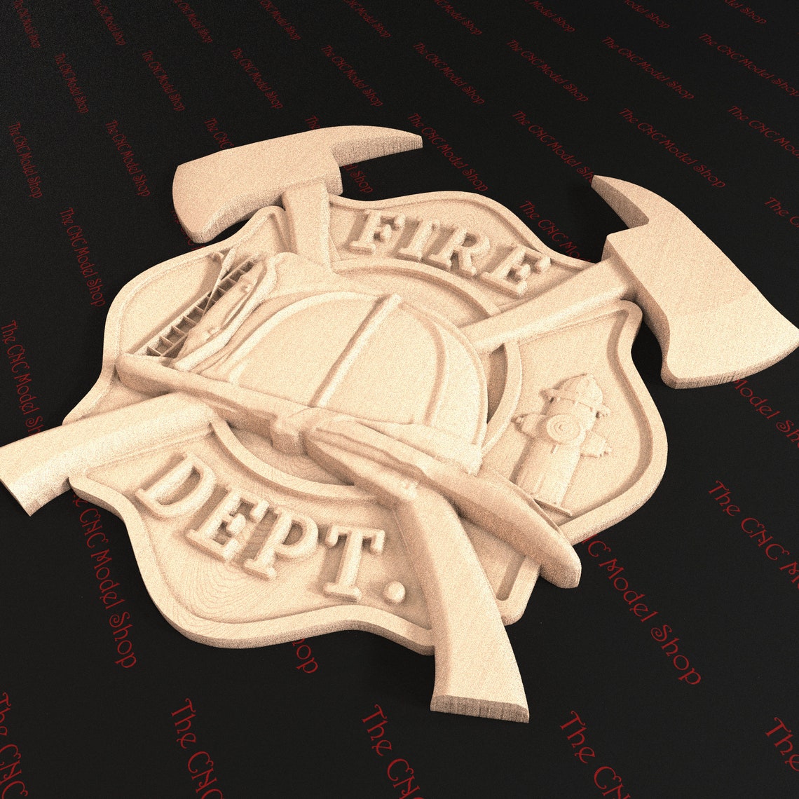 Fire Department Emblem With Helmet 3d .stl Relief CNC Router - Etsy