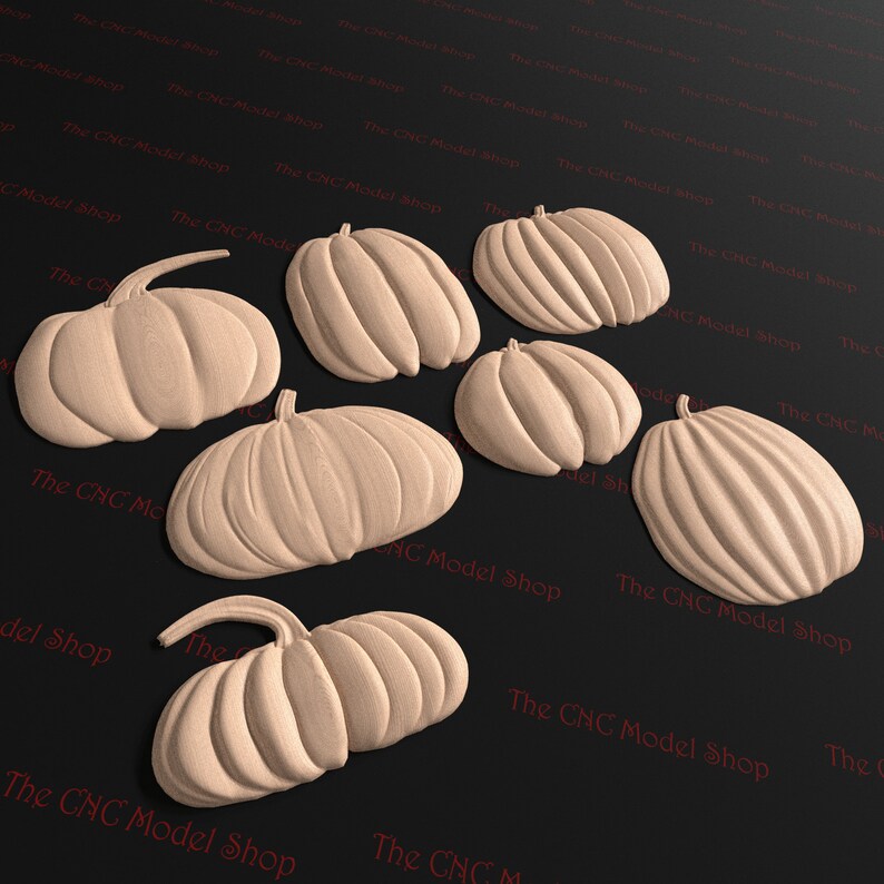 3D Relief STL File Fall Pumpkin Pack 1 for CNC Router Carving - Etsy
