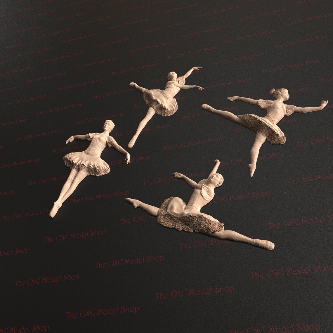 4 Pcs 3D Relief STL Files of a Ballerina Pack 1 | Etsy