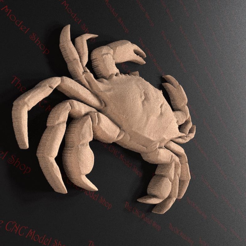 Blue Crab 3D Relief STL File for CNC Router Carving or 3D Resin ...
