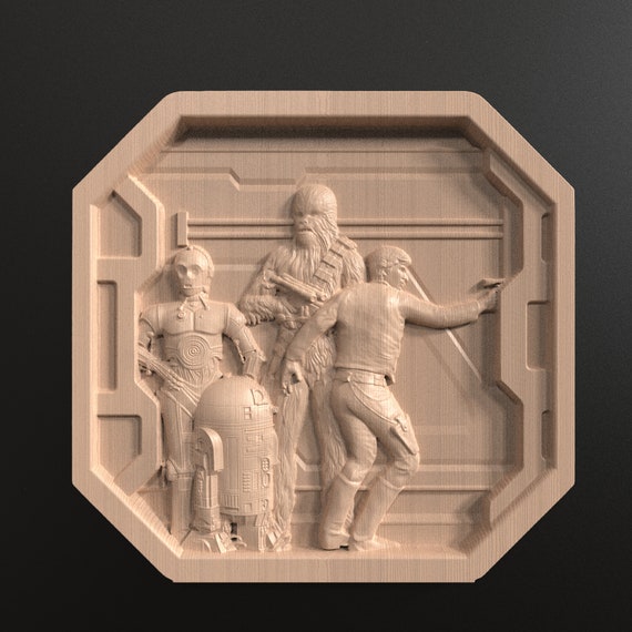 3D STL File of Fan Art for CNC Relief Carving - Etsy