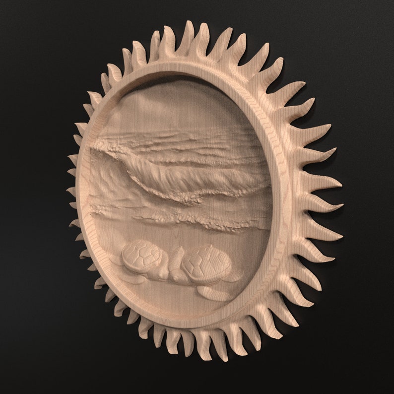 3D STL File of Two Sea Turtles in the Sun for CNC Relief | Etsy
