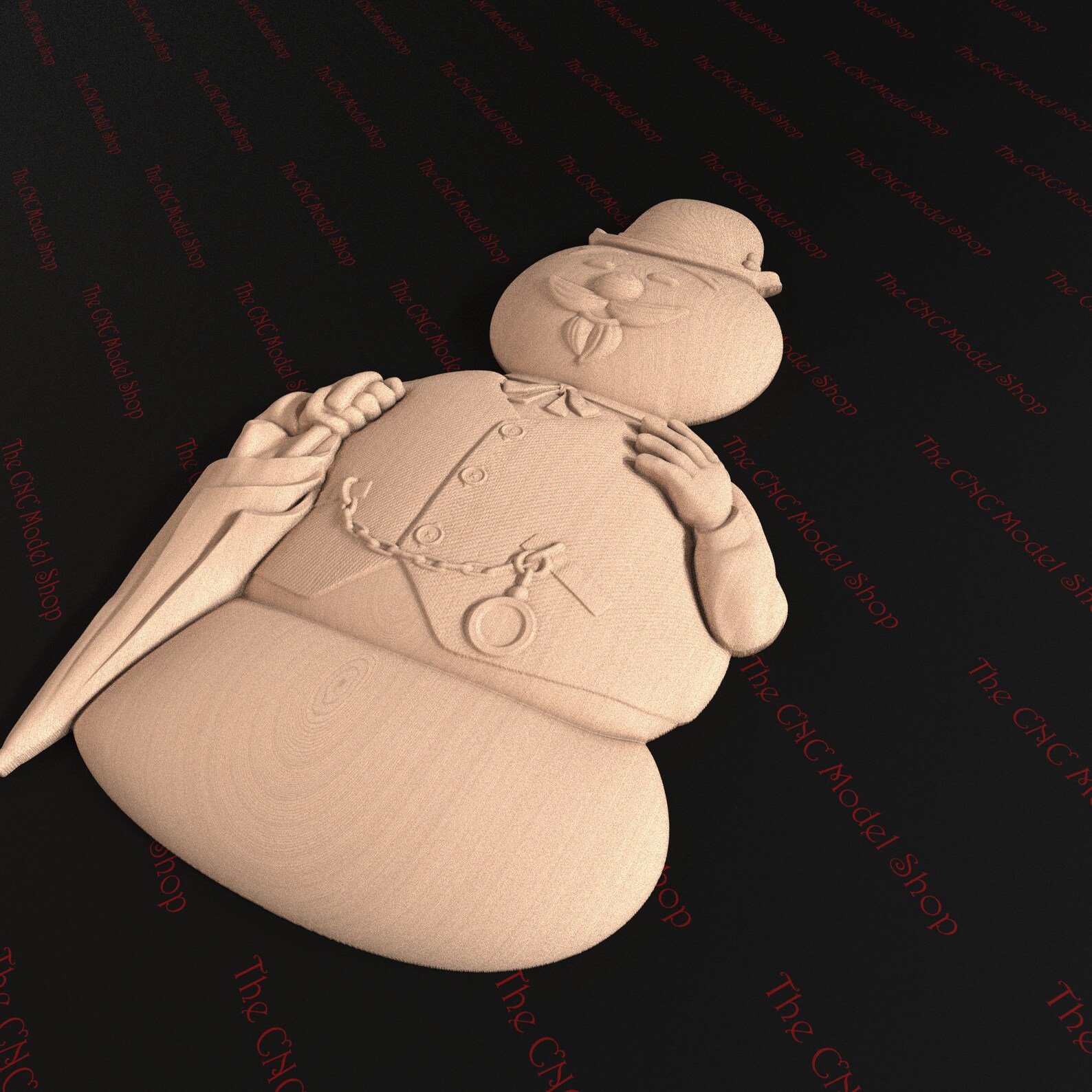 3D STL Relief File of a Holiday Christmas Snowman for Cnc Carving ...