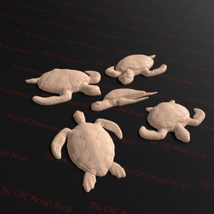 3D Relief STL Files of a Sea Turtle (includes 5 Models) - Etsy